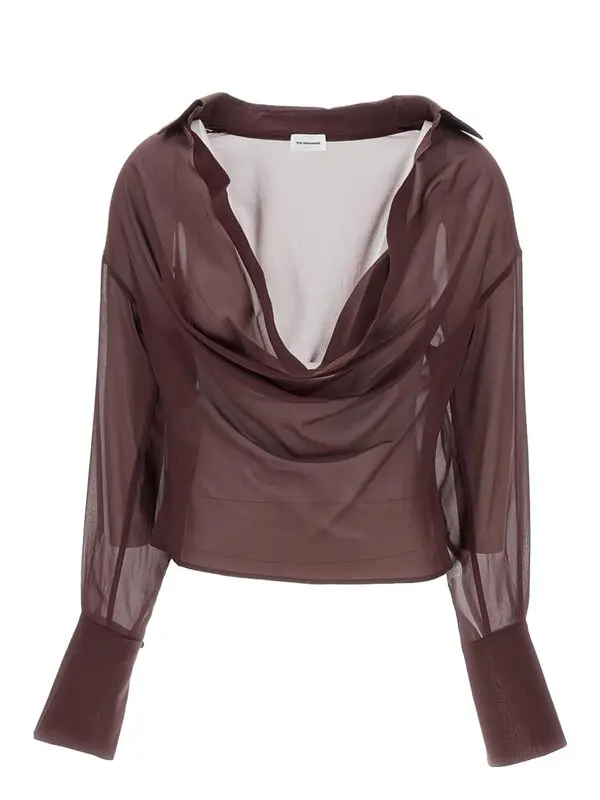 Andamane Lilia Deep V-collar Blouse - Multicolor