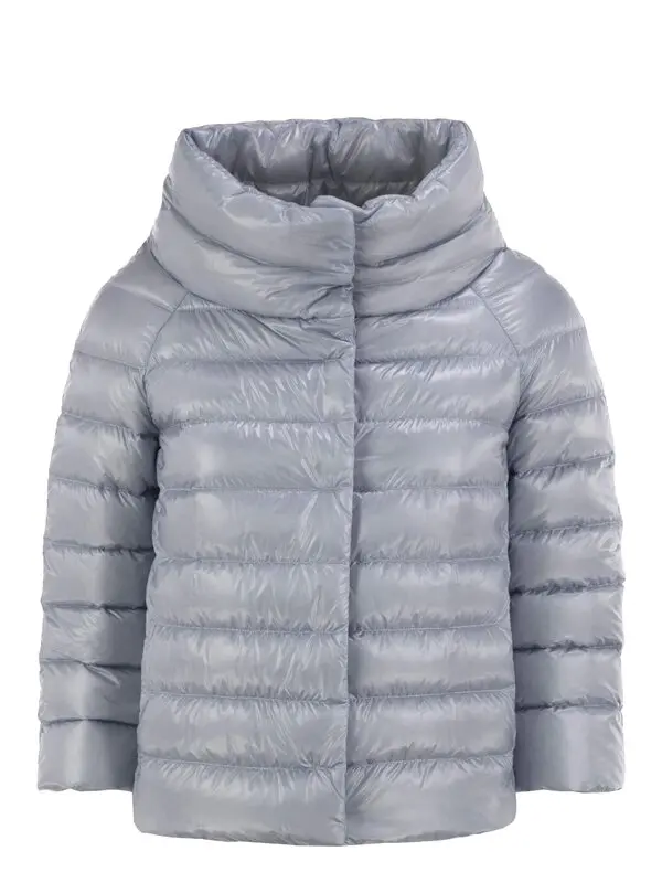 Herno Sofia Mini Cape With 3/4 Sleeves - Blue