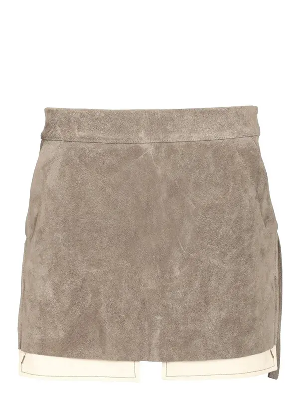 Rick Owens Taglianebbia Leather Mini Skirt - Green