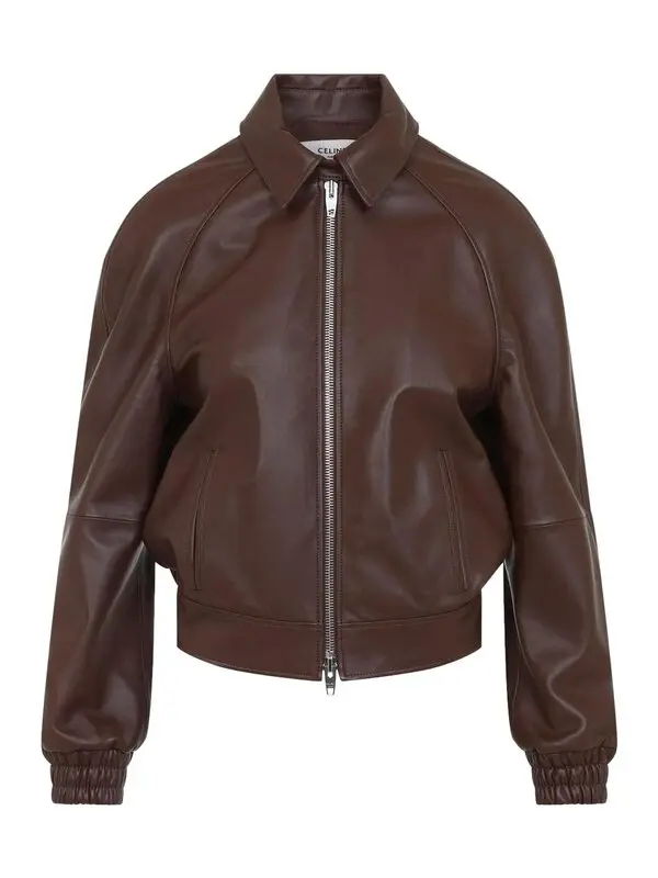 Celine Lamb Leather Jacket - Brown