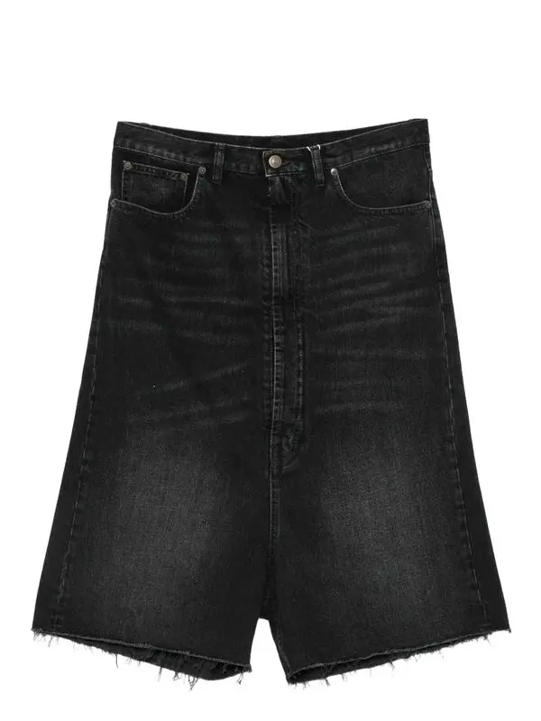 MAISON MARGIELA Frayed Hem Denim Shorts - Black