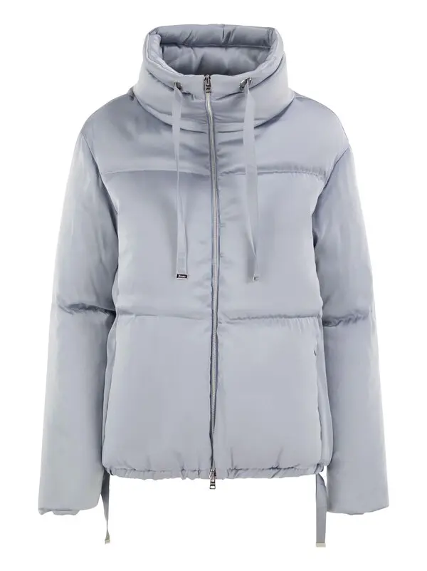 Herno High-neck Down Jacket With Drawstring Collar - Blue