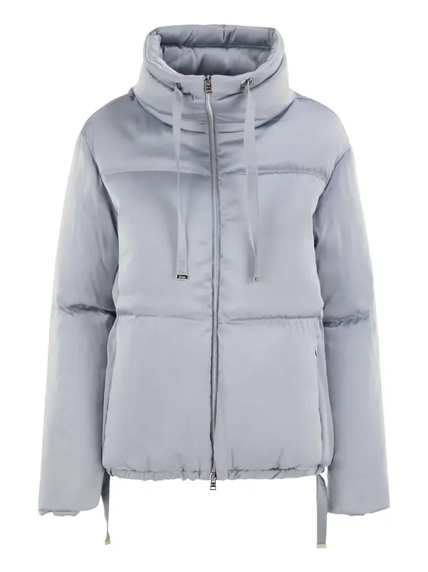 Herno High-neck Down Jacket With Drawstring Collar - Blue