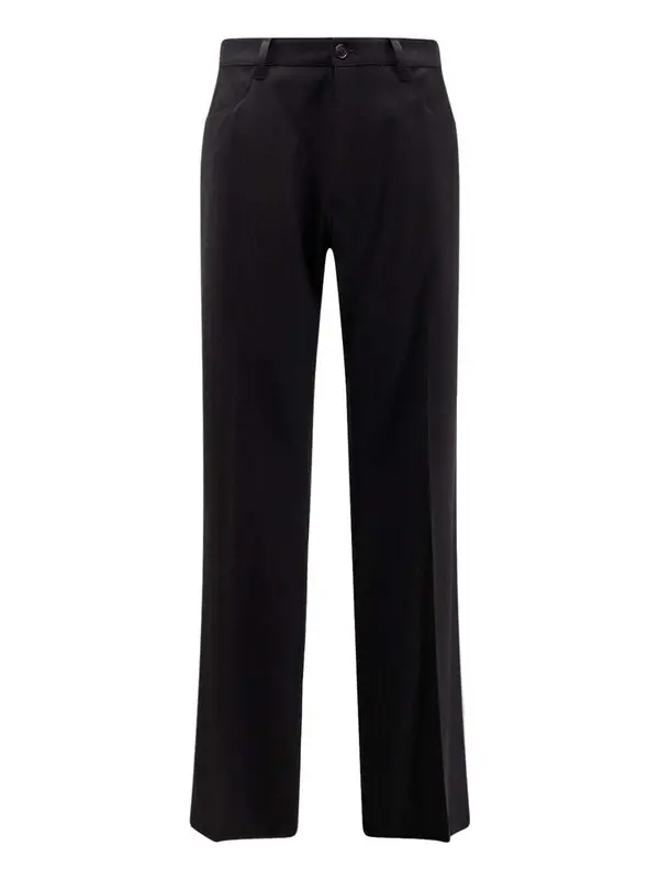 Balenciaga Straight Fit Cotton Trousers - Black