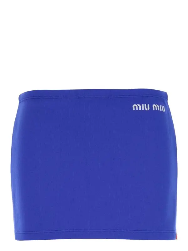 Miu Miu Recycled Stretch Fabric Mini Skirt - Blue