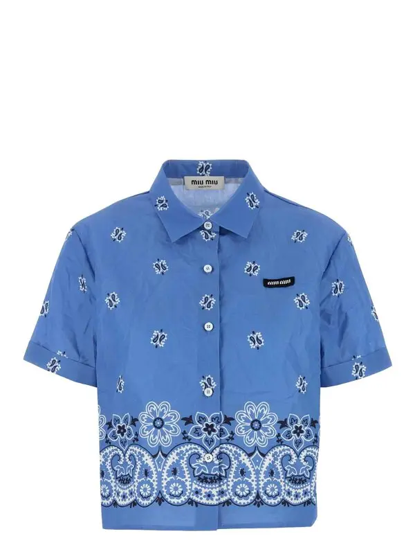 Miu Miu Printed Poplin Shirt - Multicolor