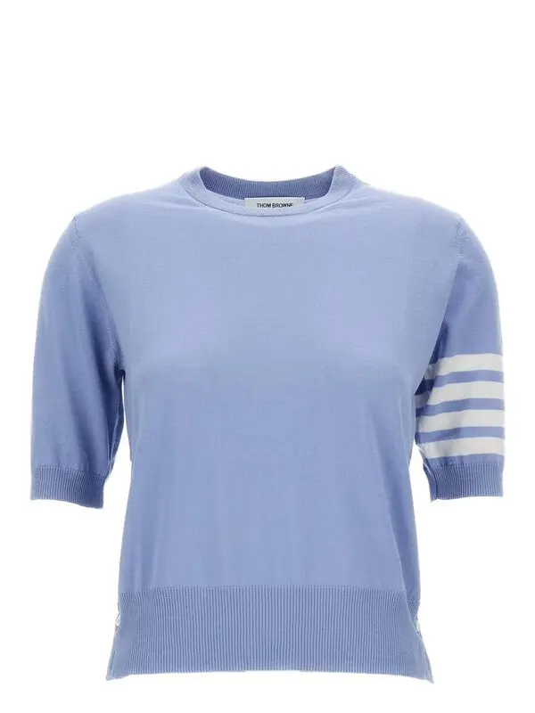 Thom Browne Merino Wool Jersey Stitch 4-bar Tee - Multicolor