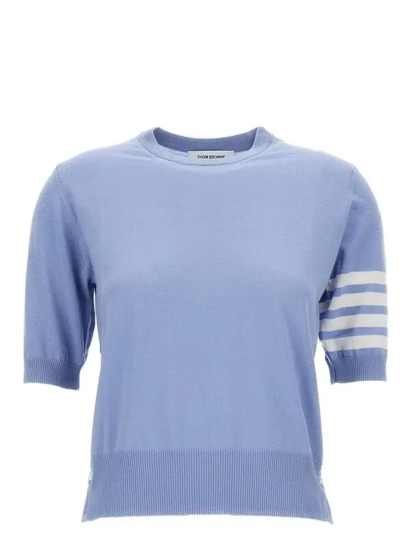 Thom Browne Merino Wool Jersey Stitch 4-bar Tee - Multicolor
