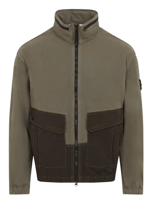 Stone Island Cotton Canvas Overshirt Jacket - Green