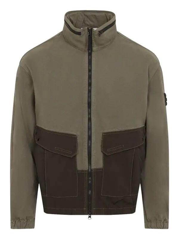 Stone Island Cotton Canvas Overshirt Jacket - Green