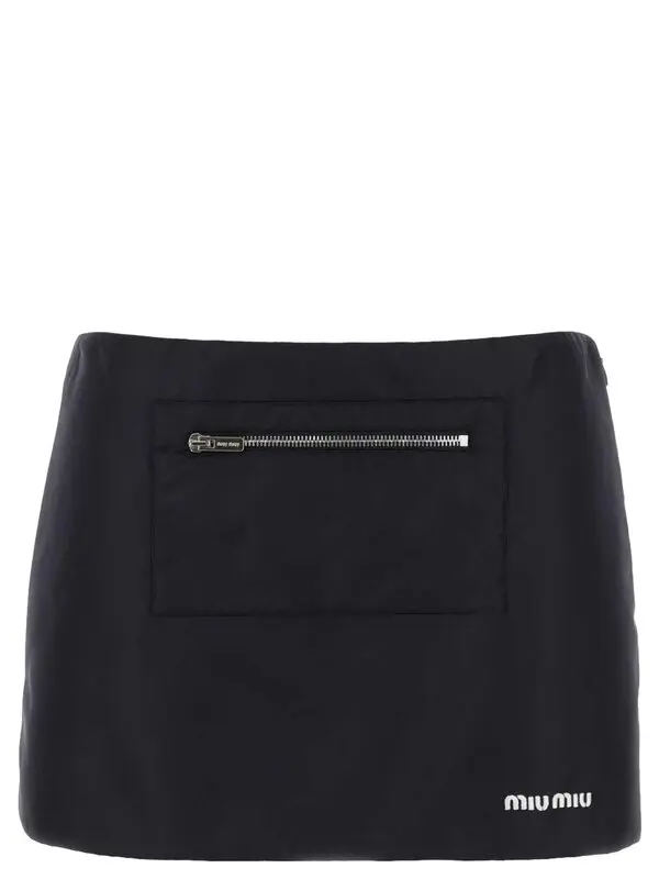 Miu Miu Recycled Nylon Mini Skirt - Blue