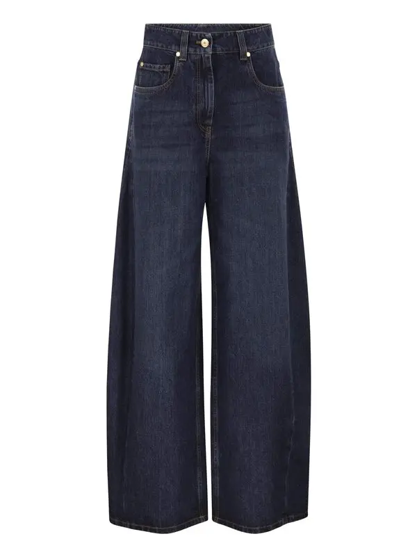 Brunello Cucinelli Wide-leg Cotton Denim Jeans - Multicolor