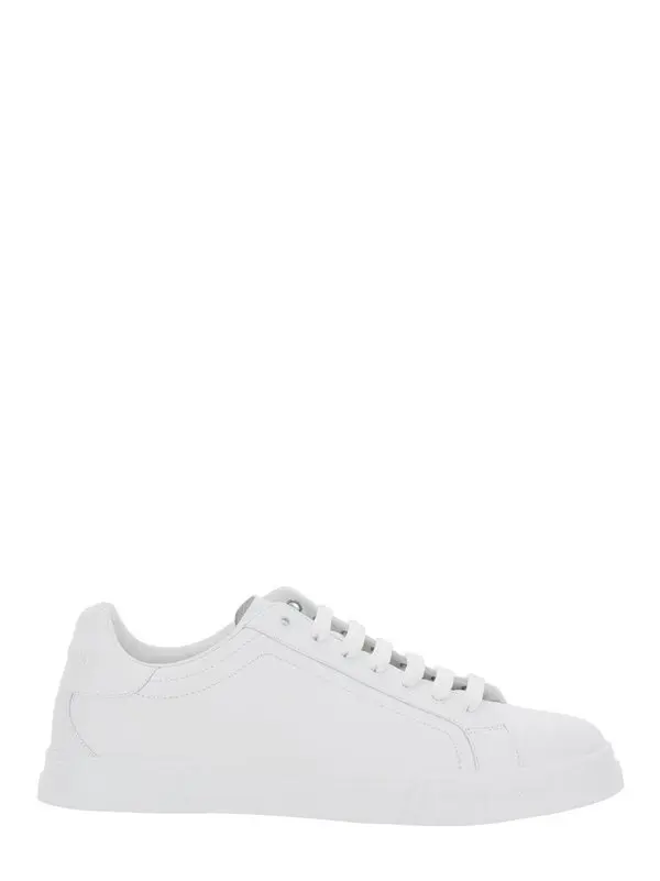 Dolce & Gabbana Sneaker 'portofino Light' With Logo Patch On The Tongue And Tone-on-tone Lettering Logo On The Heel In Leather - White