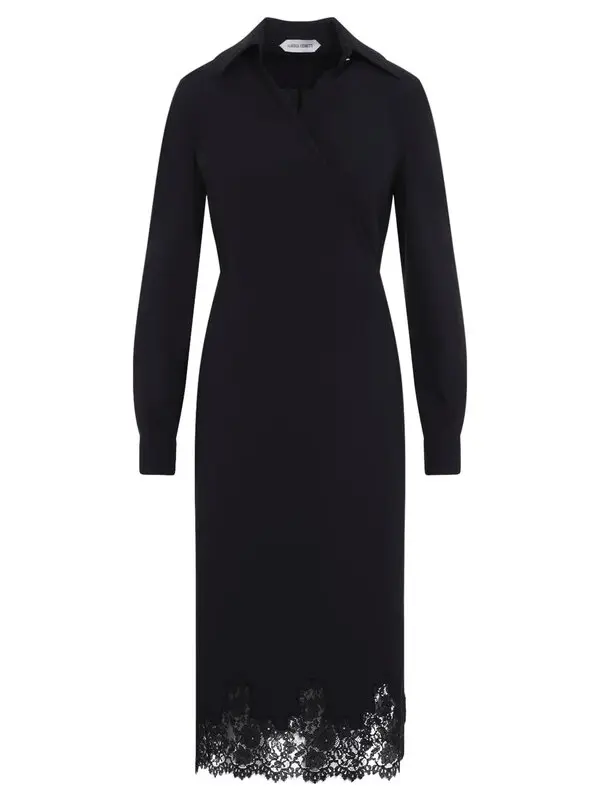 Alberta Ferretti Tropical Midi Dress - Black