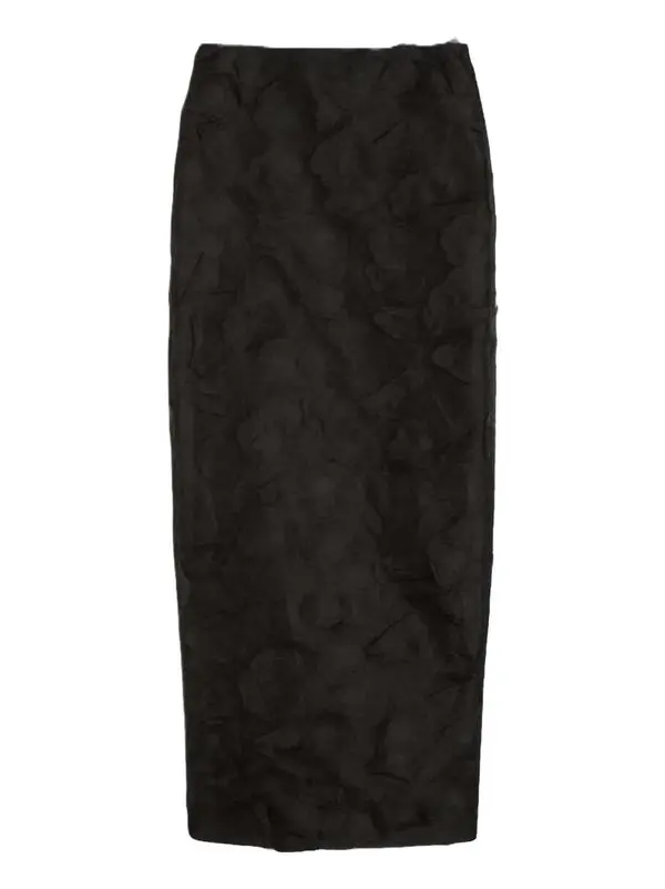 Max Mara Fitted Midi Skirt, Embellished With A 3d Jacquard Texture - Black