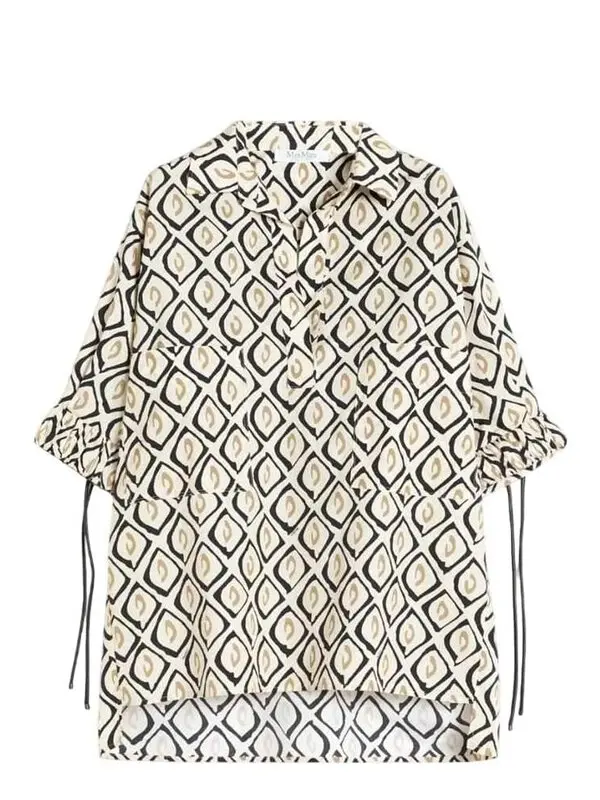 Max Mara Oversized Printed Poplin Shirt - Multicolor