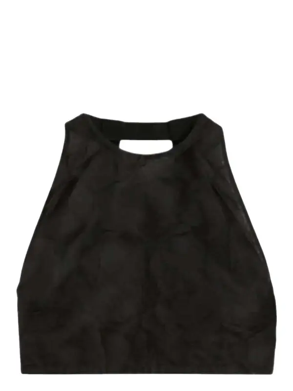 Max Mara Sfumetto Silk Crop Top With Cut-out - Black