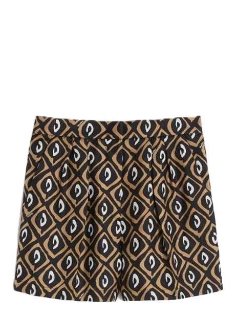 Max Mara Printed Silk Shorts - Black