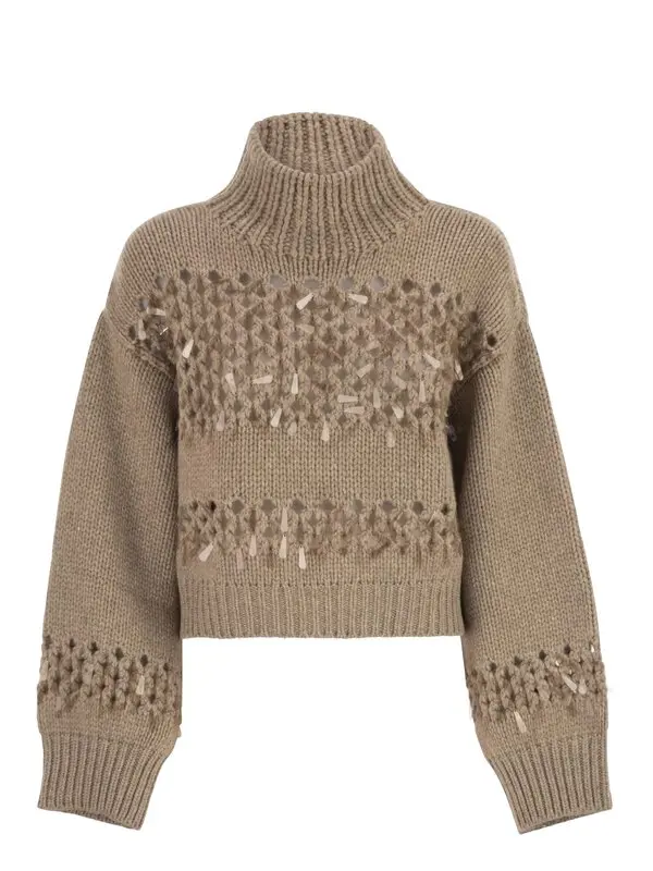 Brunello Cucinelli Cashmere Turtleneck Jumper - Cream