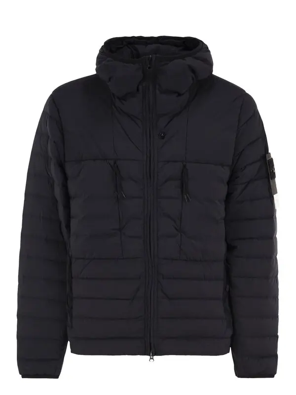 Stone Island Seamless Tunnel Down-tc Stretch Hooded Down Jacket - Blue