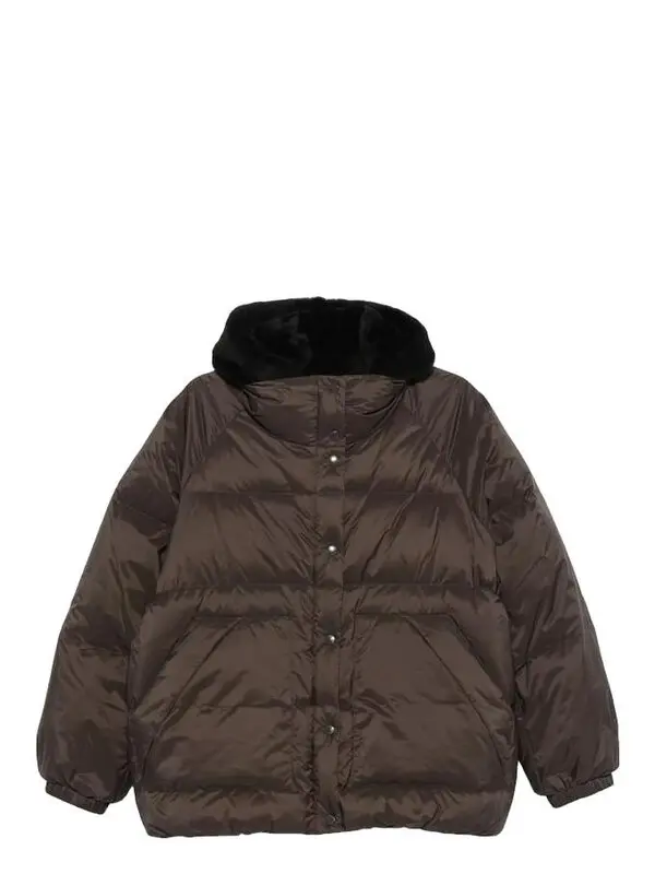 YVES SALOMON Quilted Puffer Jacket - Brown