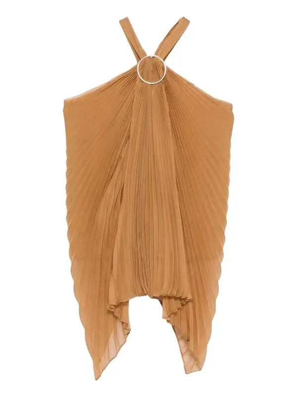 Max Mara Mxevalzer Ring-pleated Top - Brown