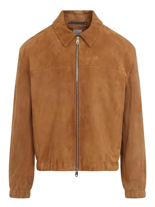 Paul Smith Oversized Leather Jacket - Brown