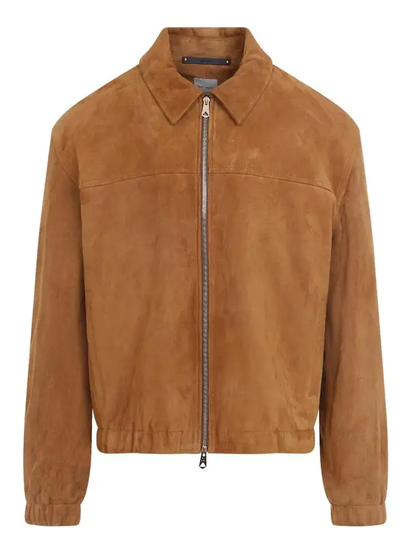 Paul Smith Oversized Leather Jacket - Brown