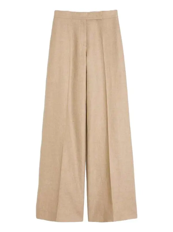 Max Mara Linen Natté Trousers - Brown