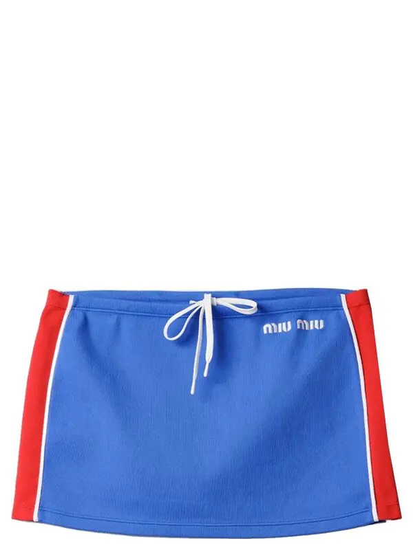 Miu Miu Recycled Polyester Mini Skirt - Blue