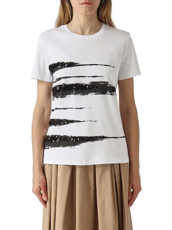 Max Mara Sequined T-shirt - White