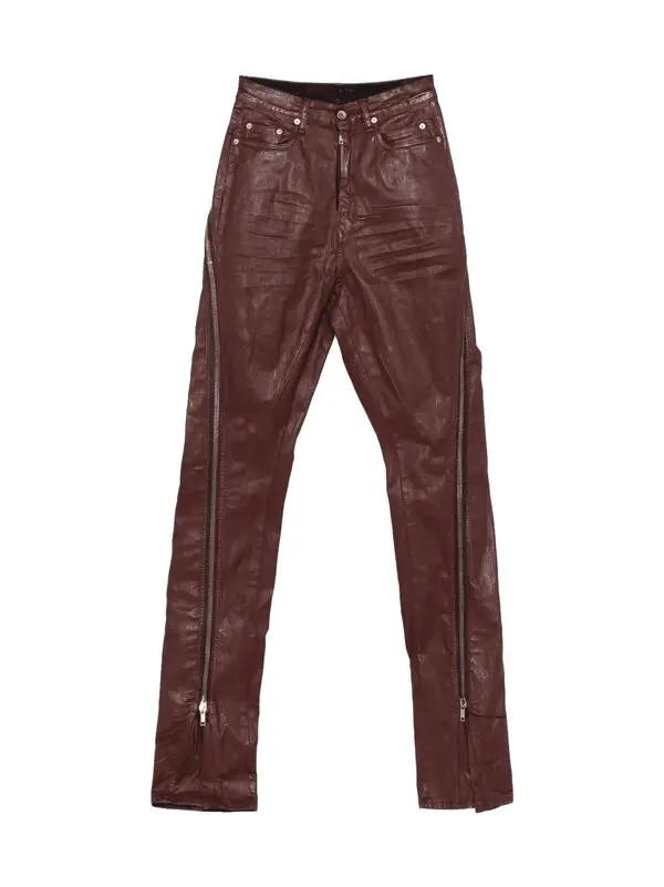 Rick Owens Bolan Banana Jeans With Side Zip - Brown