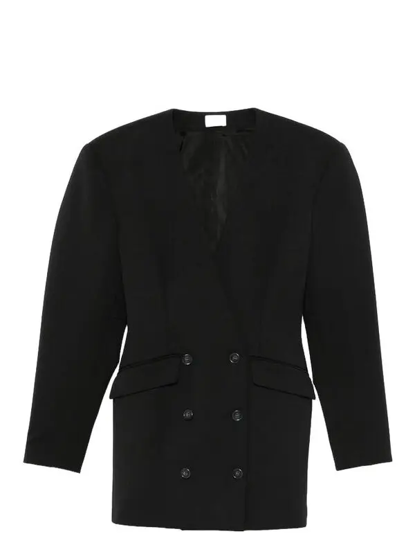 Andamane Double-breasted Blazer - Black