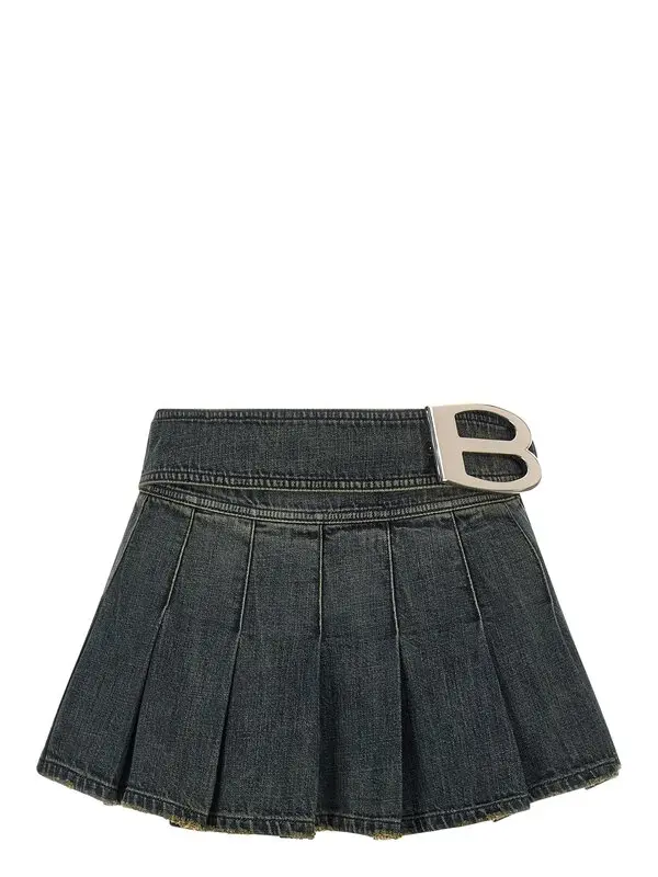 Balenciaga Buckle Pleated' Skirt - Blue