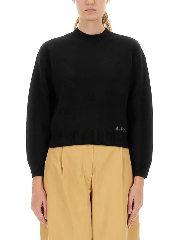 A.p.c. Esther Merino Wool Knit Top - Black