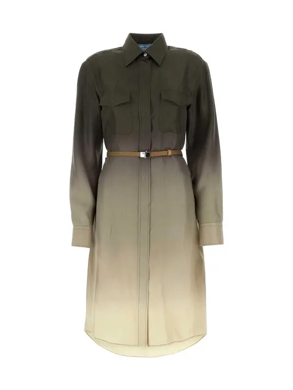 Prada Twill Shirt Dress - Multicolor