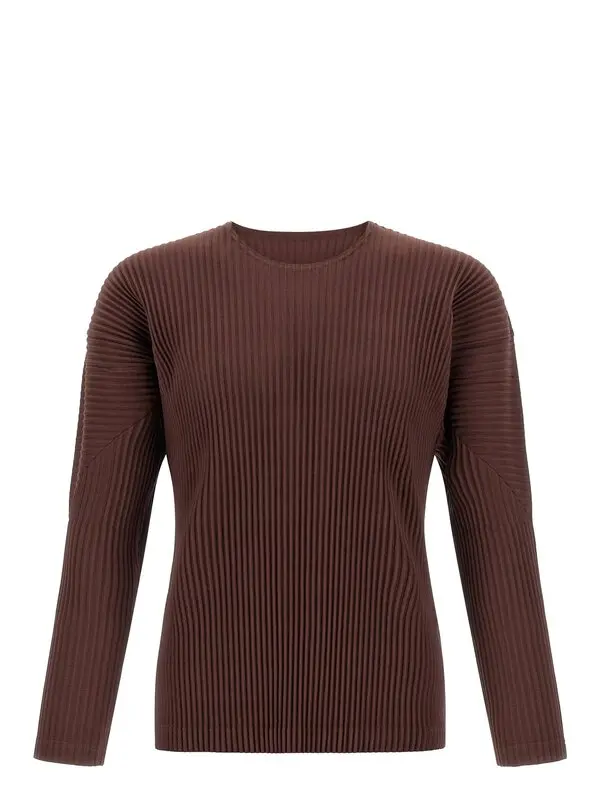 Issey Miyake Color Pleats' T-shirt - Brown