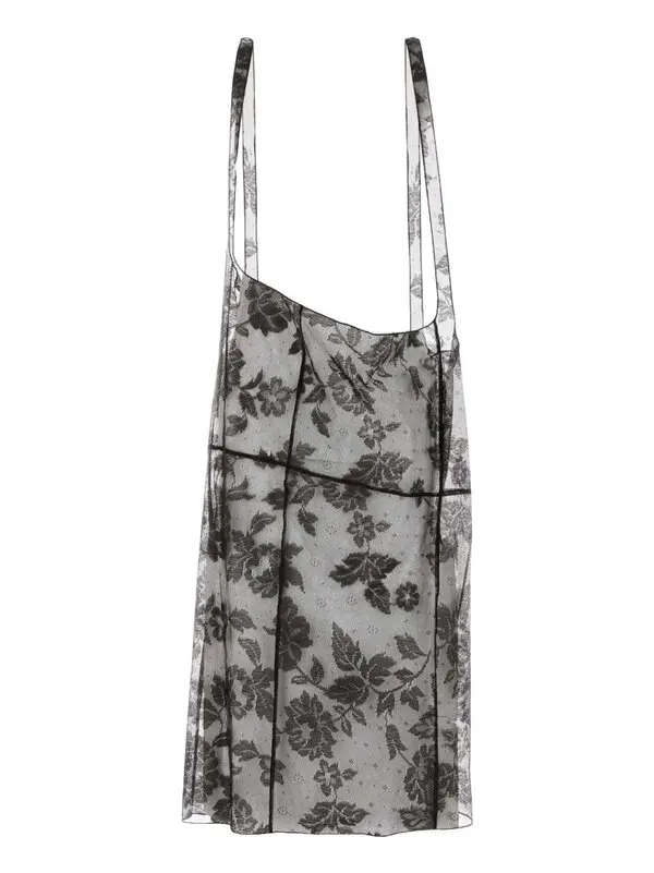 Prada Cotton Chantilly Midi Skirt - Brown