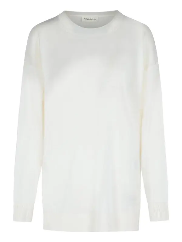 P.a.r.o.s.h Oversized Wool Blend Sweater - Cream