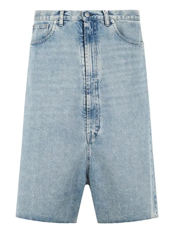 MAISON MARGIELA Light Cotton Bermuda Shorts - Blue