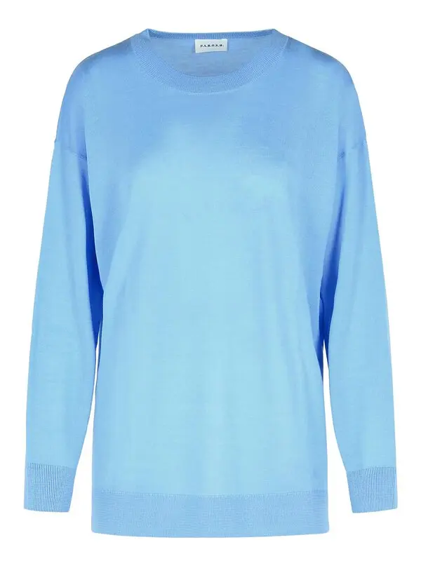 P.a.r.o.s.h Light Wool Blend Oversized Sweater - Blue