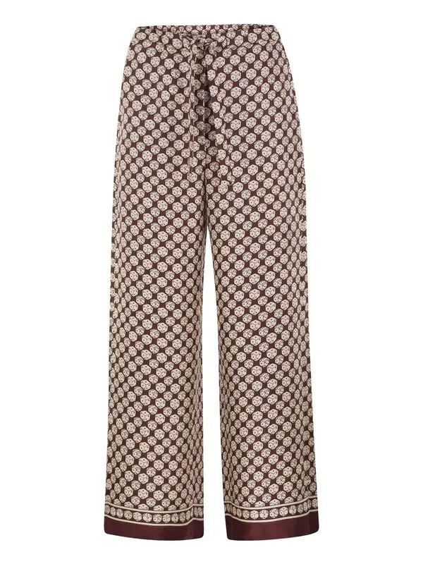 Max Mara Stmamelia Printed Silk Twill Wide-leg Trousers - Multicolor