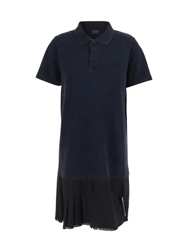 Balenciaga Layered Polo Dress With Safety Pin Detail - Multicolor