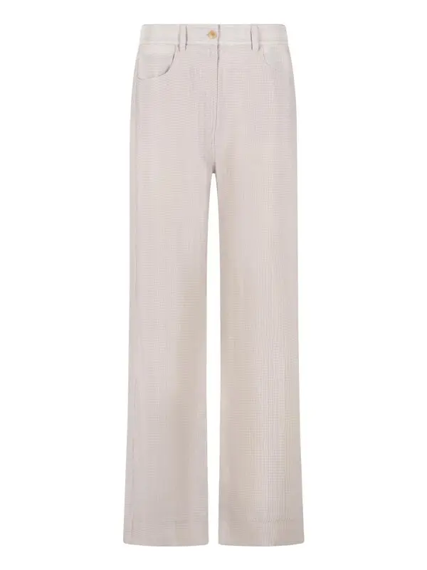 Acne Studios Check Casual Cupro Pants - Cream
