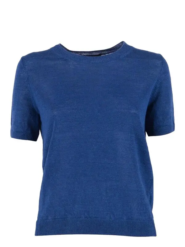 Max Mara Linen Crew-neck Pullover - Blue