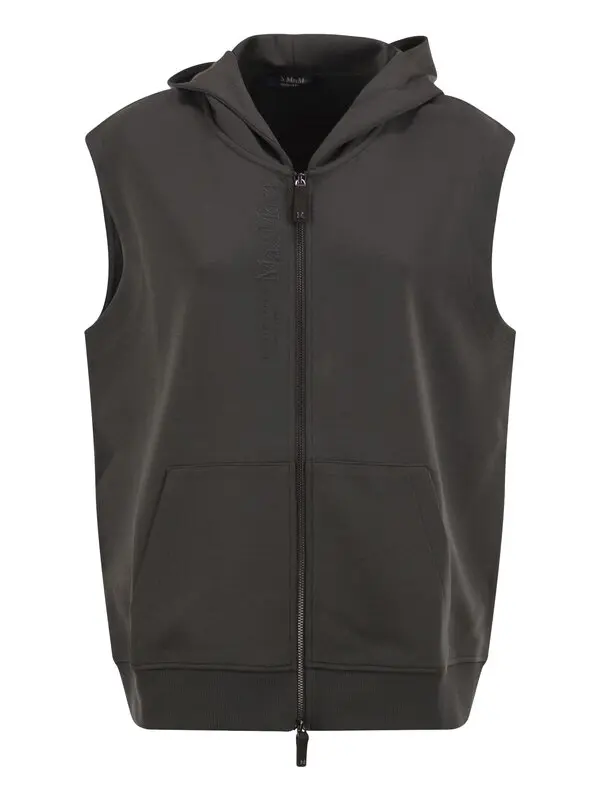 Max Mara Hooded Cotton-blend Jersey Gilet - Multicolor
