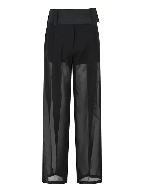 Sportmax Ferito Cotton Voile Trousers - Black