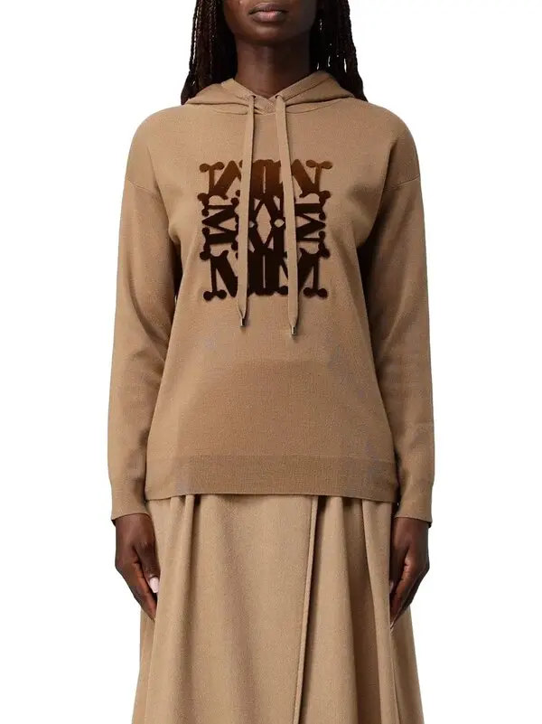 Max Mara Virgin Wool Hooded Sweater - Brown
