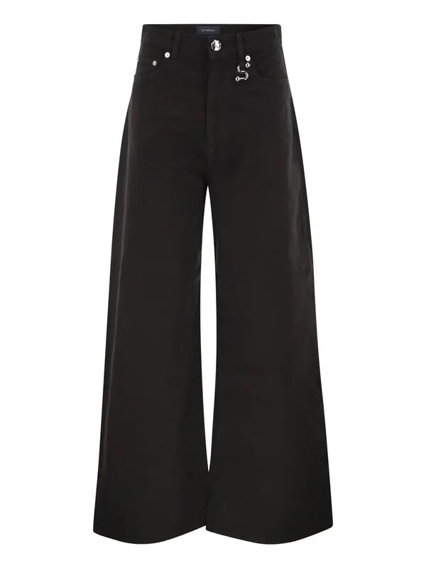 Sportmax Wide-leg Cotton Denim Jeans - Black