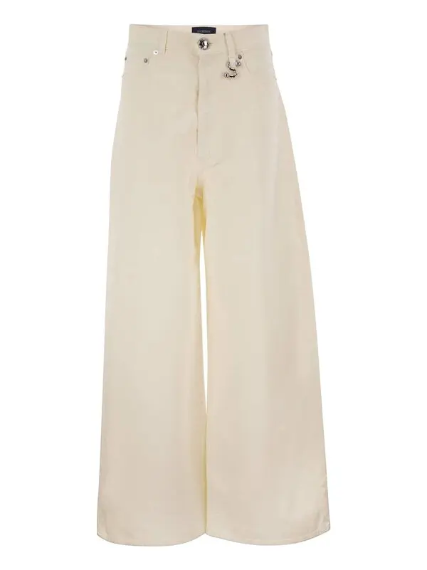 Sportmax Wide-leg Cotton Denim Jeans - Cream